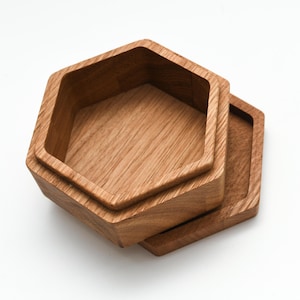 Hexagon Wooden Box - Perfect for Storing Jewelry, Keepsakes, and Small ...