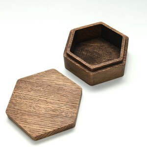 Wooden Hexagon Box - Jewlery or Small Treasures Box, Rustic Home ...