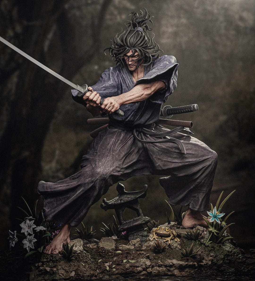 Musashi Miyamoto Fan Art Figure - Anime - 3D Printing - Etsy UK