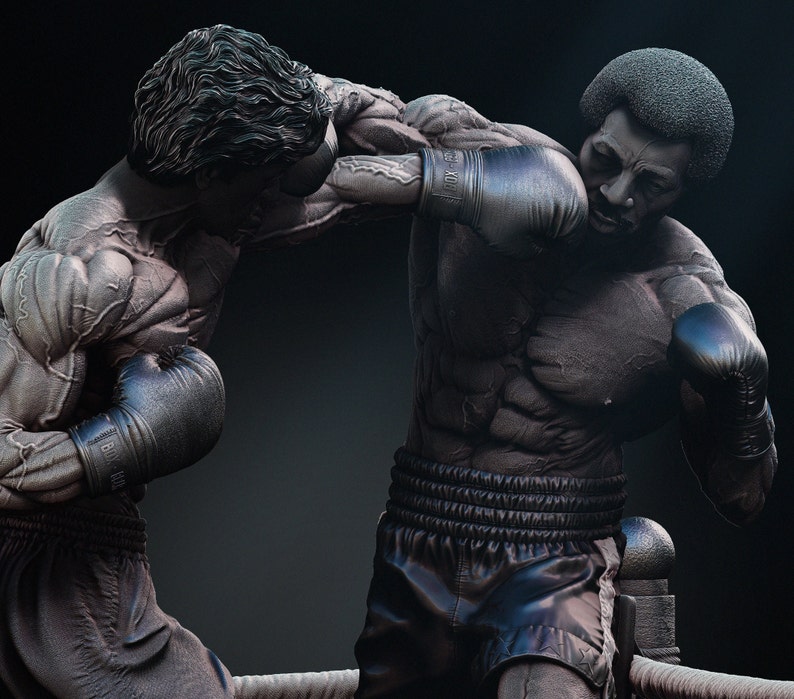 Diorama Fan Art Rocky Vs Apollo 17 Cm High 3D Printing - Etsy