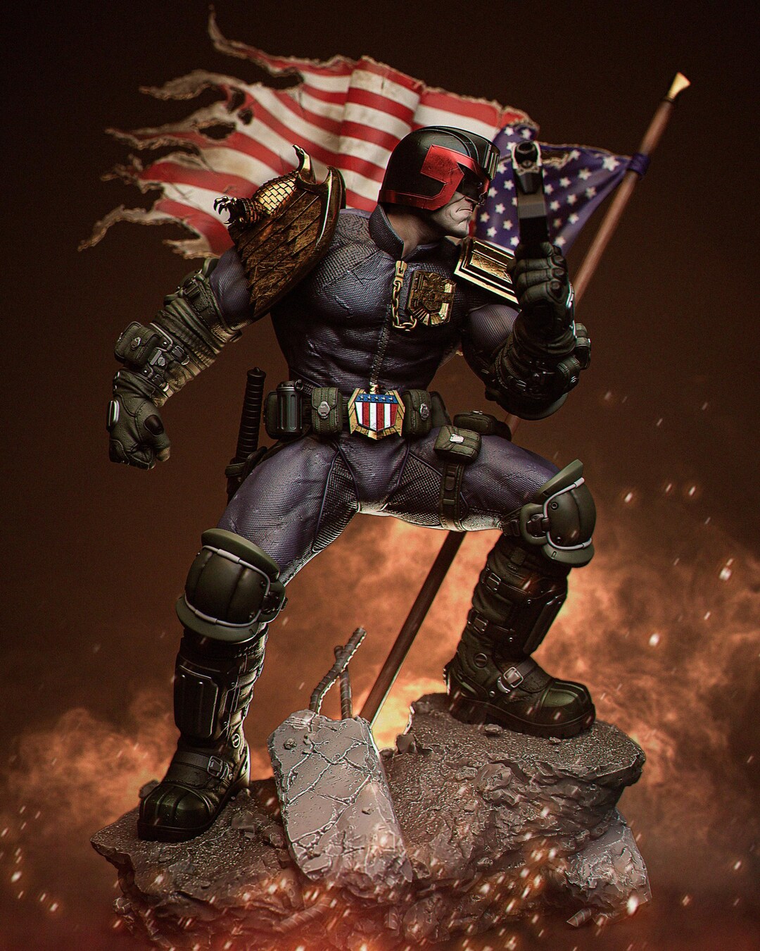 Judge Dredd Fan Art Figure - Movies - 3D Printing - Etsy UK