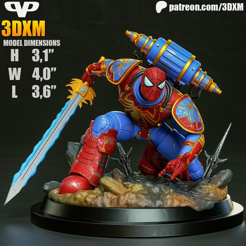 Figur Fan Art Spiderman Space Marine Superhelden 3D-Druck - Etsy.de