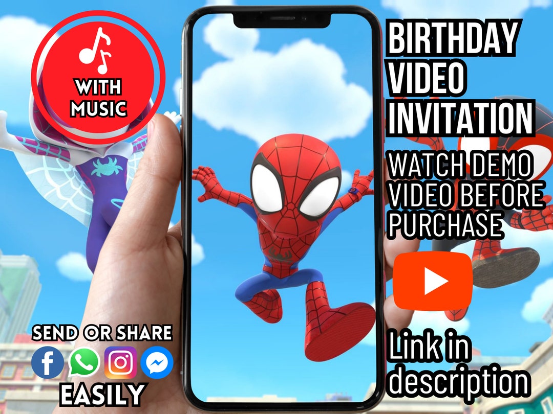 Spidey Birthday Video Invitation Spidey Invitation Spidey Animated