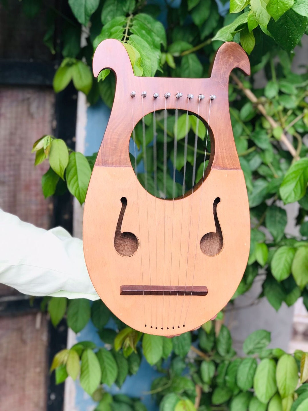 Handmade 10 String Lyre Harp Portable Wood Harp Musical Instruments for ...