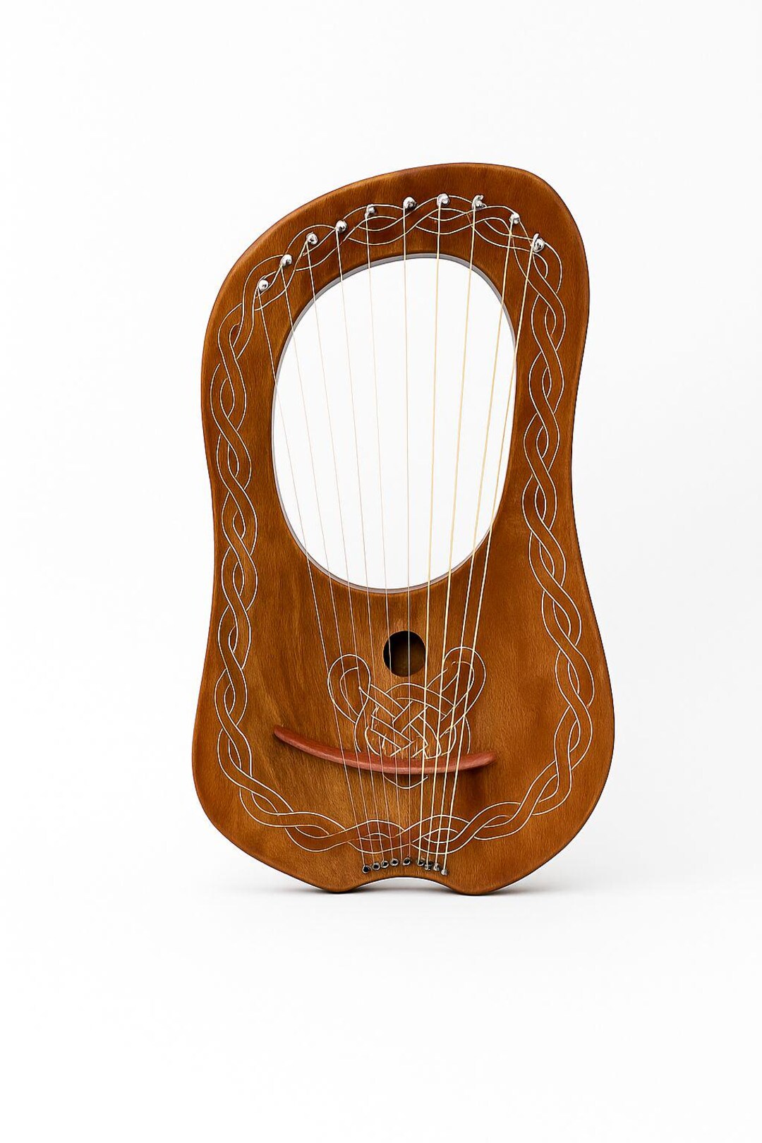 Handmade 10-string Wooden Lyre Harp | Celtic Lyre Harp With Engraved ...