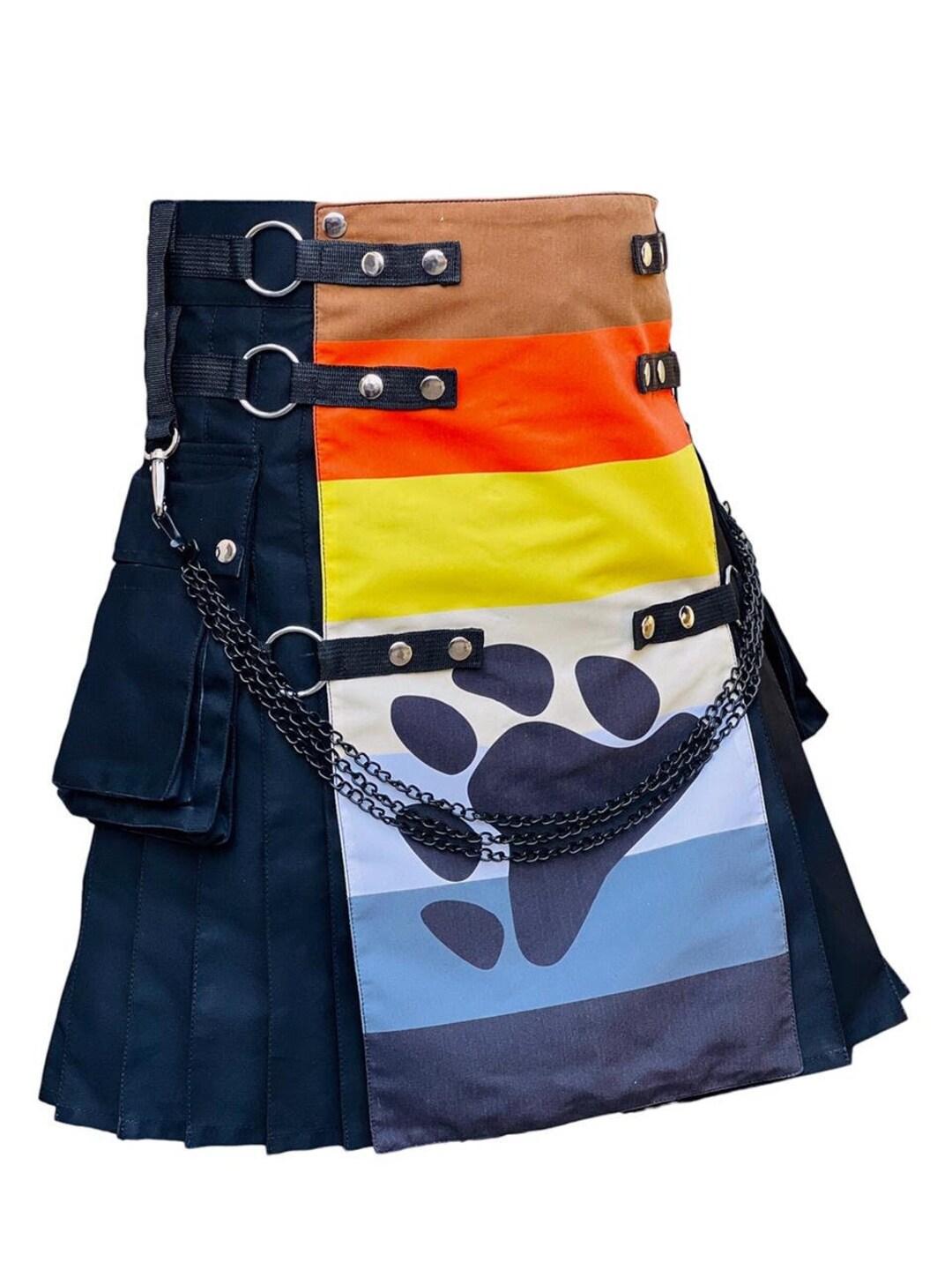 Handmade Modern Bear Men Flag Paw Utility Kilt Fashion Hybrid Kilt ...