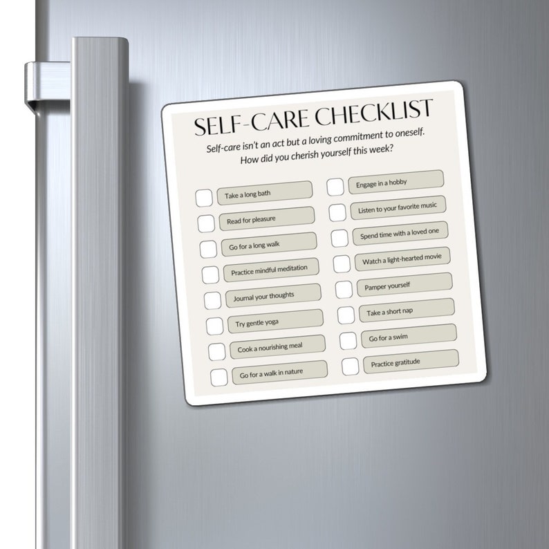 Self Care Checklist Magnet Kitchen Home Decor Daily Reuse Day Routine ...