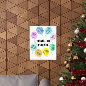 Things to Let Go Release Mental Health Poster, Positive Vertical ...