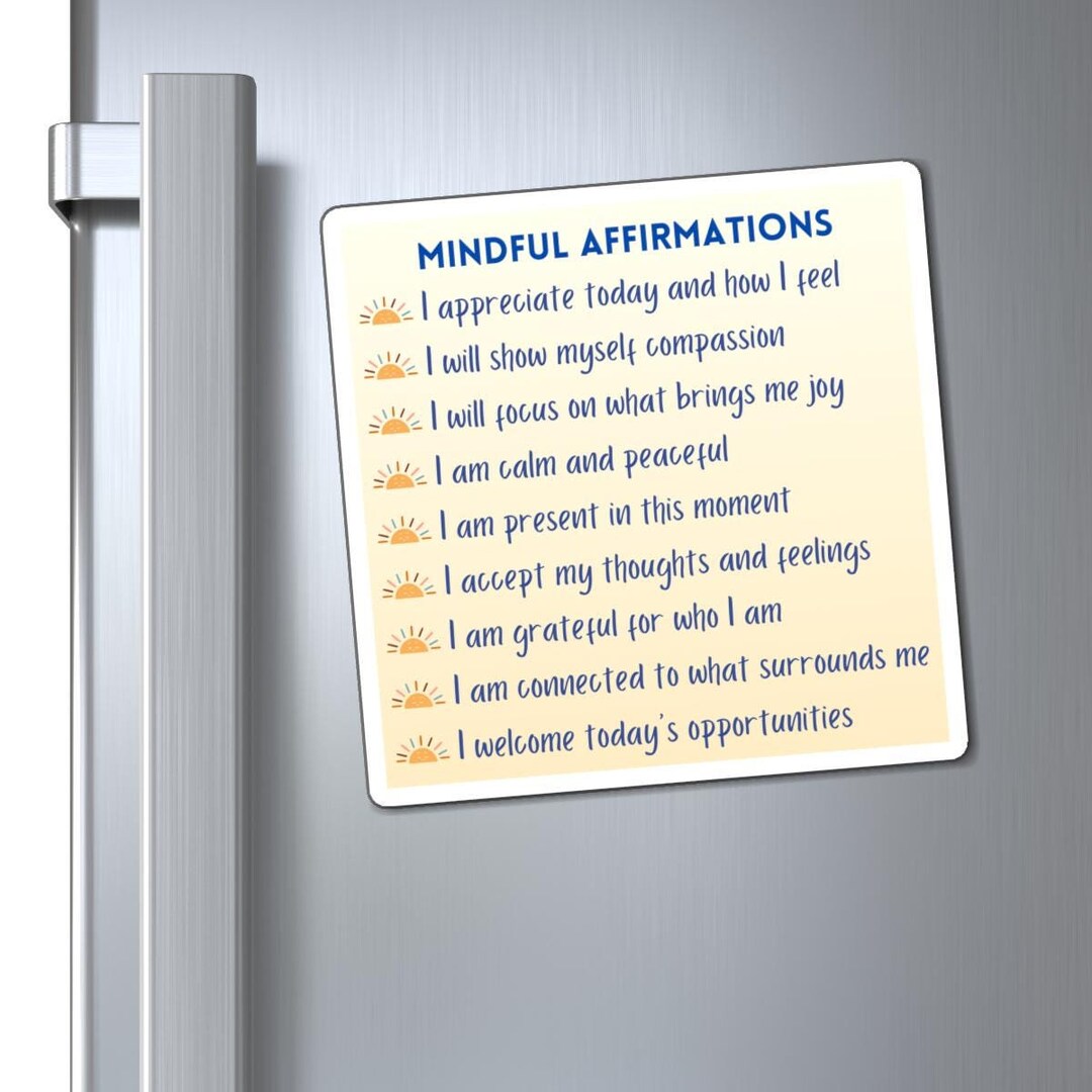 Mindful Affirmation Magnet Mental Health Tumbler Magnet Positive ...