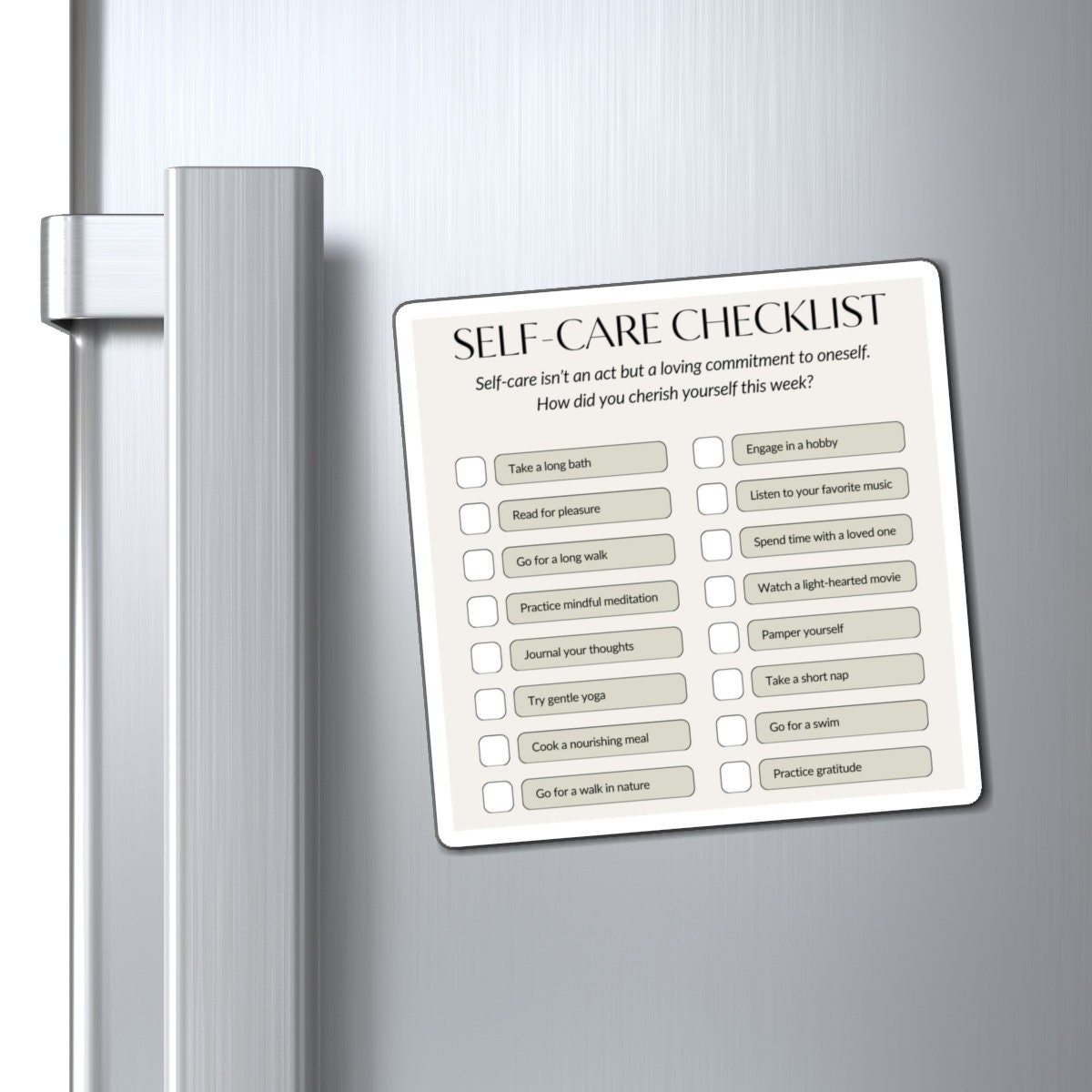 Self Care Checklist Magnet Kitchen Home Decor Daily Reuse Day Routine ...