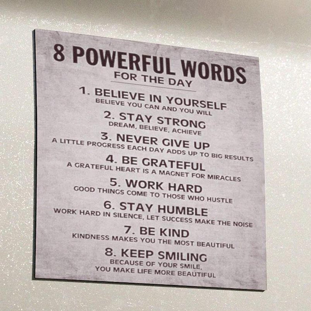 8 Powerful Words Positive Mindset Magnet 5x5 Mental Health Magnet Self ...