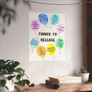 Things to Let Go Release Mental Health Poster, Positive Vertical ...