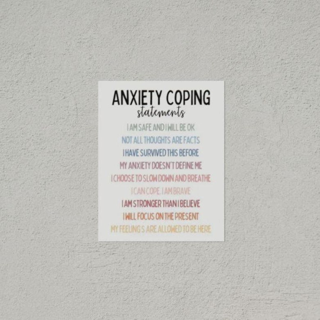 Anxiety Coping Statements Poster: Positive Affirmations, Mental Health ...