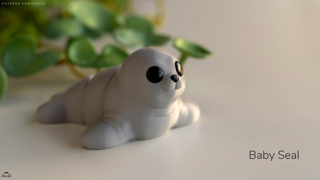 Adorable Articulated Baby Seal Collectible, and Poseable Model ...