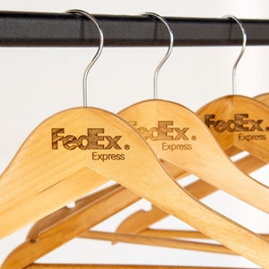 Custom Logo Hangers, Pack of 50 Wooden Engraved Hangers, Personalized ...