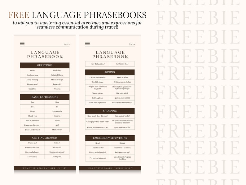 Editable Travel Itinerary Template, Instant Download, Egypt Daily ...