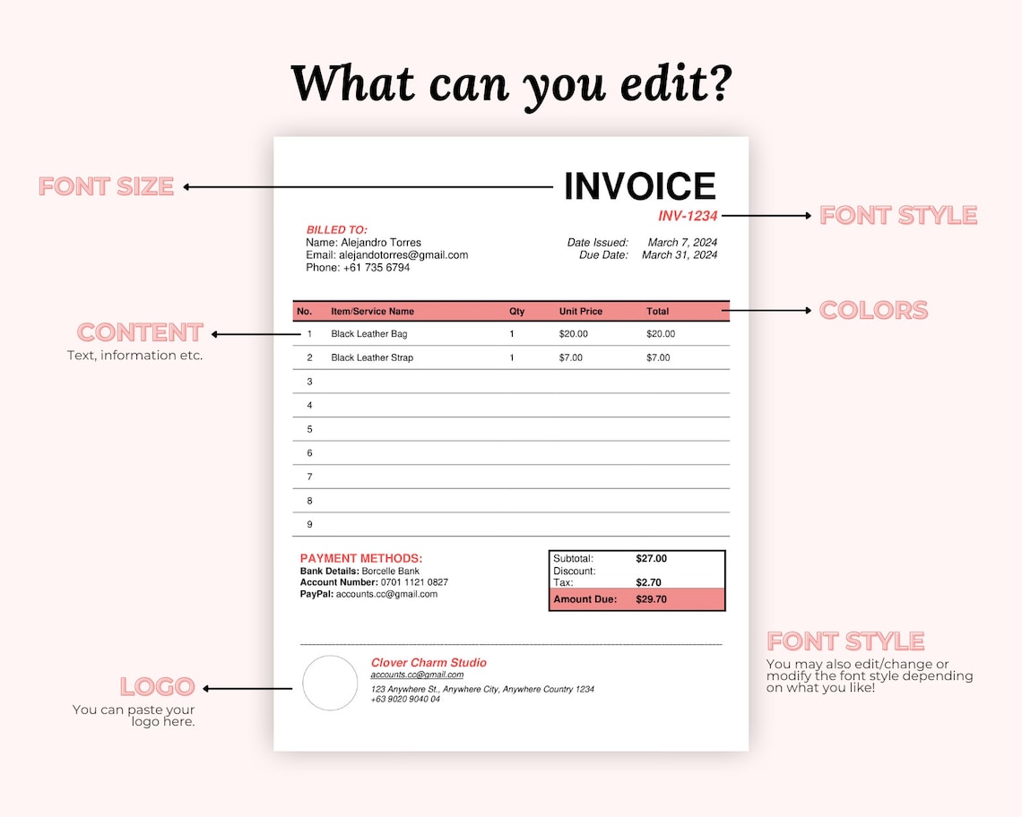 Invoice and Quotation Template Bundle, Editable Invoice and Quotation ...