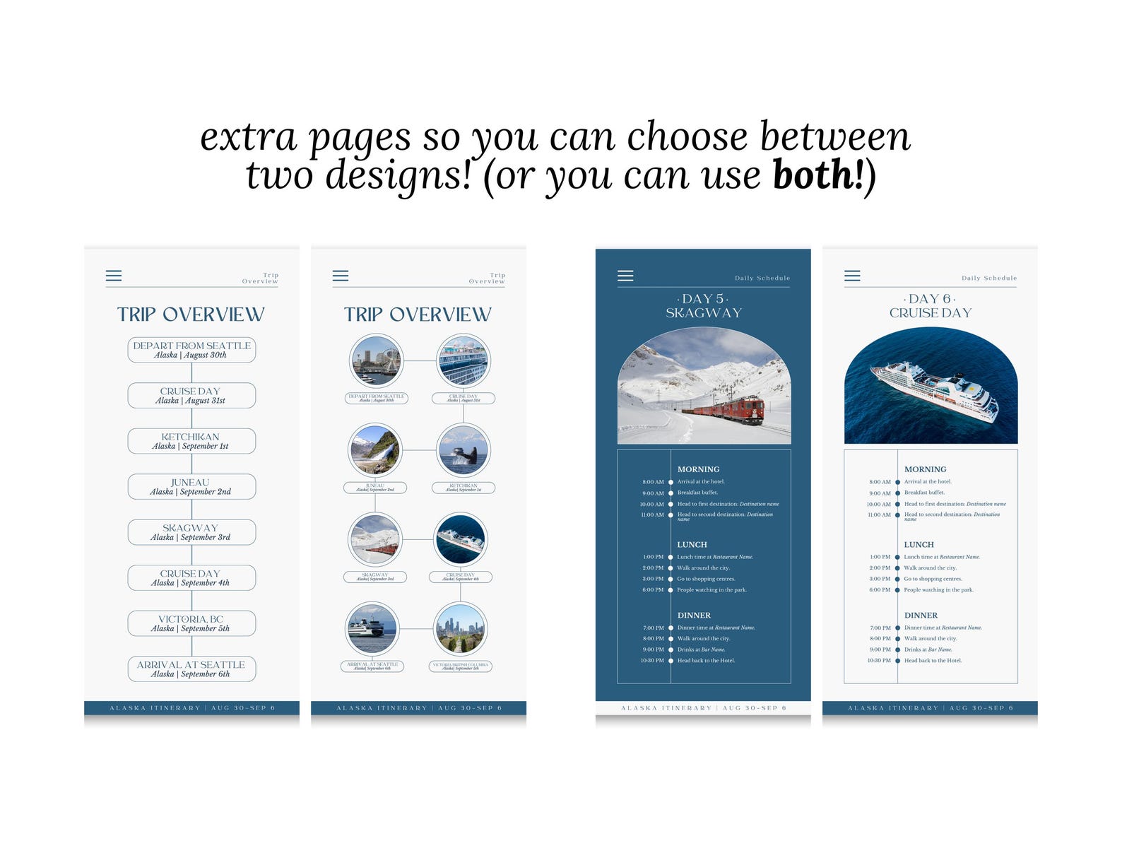 Editable Cruise Itinerary Template, Instant Download, Alaska Daily ...