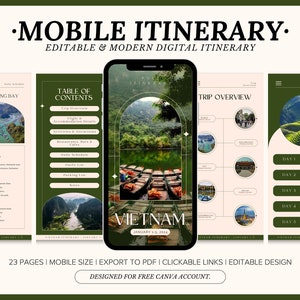 Editable Travel Itinerary Template, Instant Download, Vietnam Daily ...
