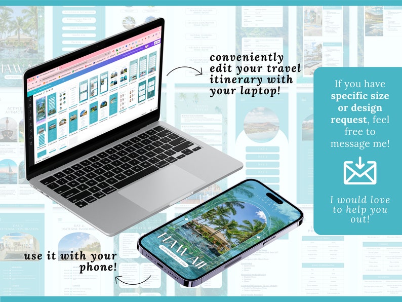 Editable Travel Itinerary Template, Instant Download, Hawaii Daily ...
