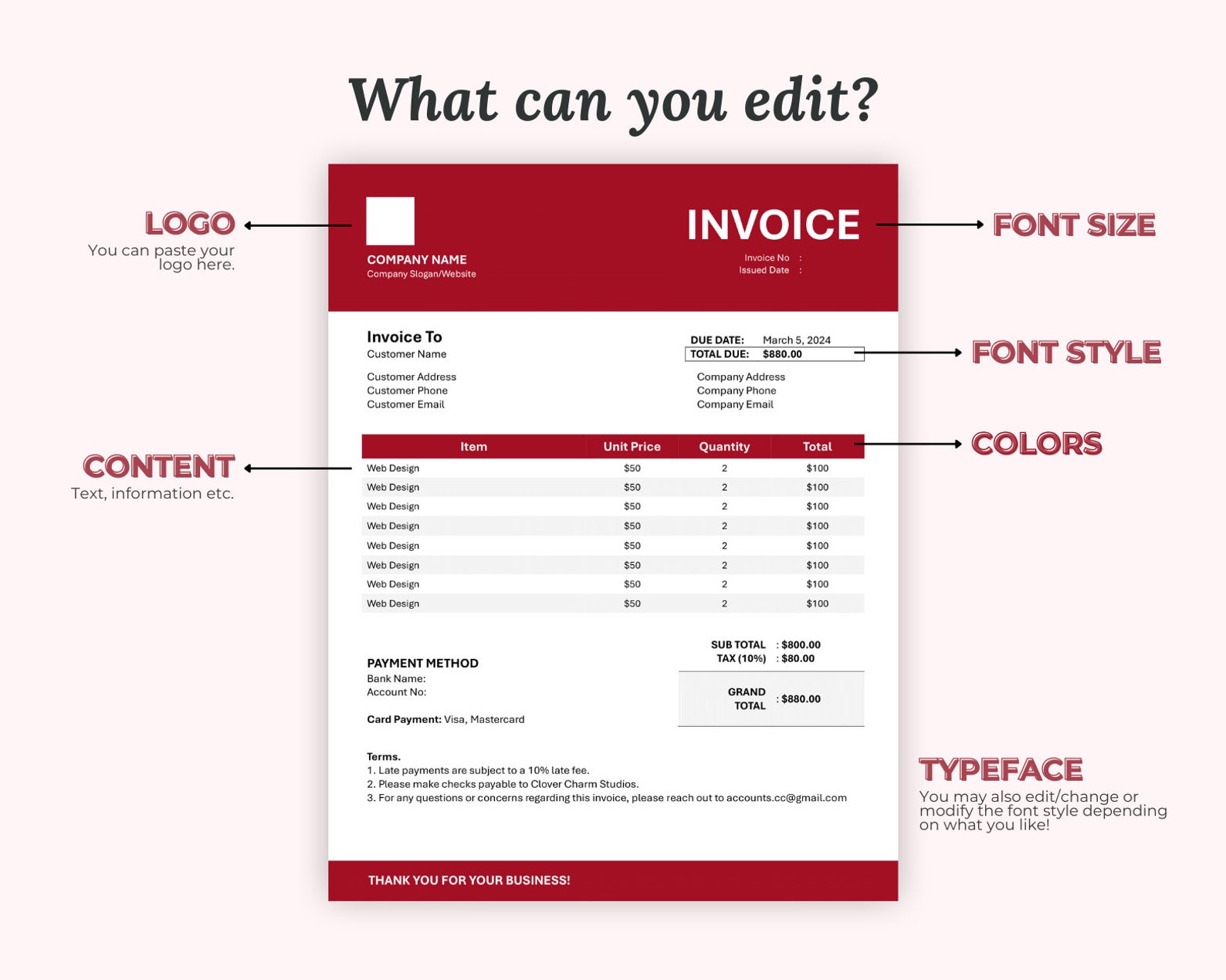 Business Bundle Template, Editable Invoice, Quotation, Purchase Order ...
