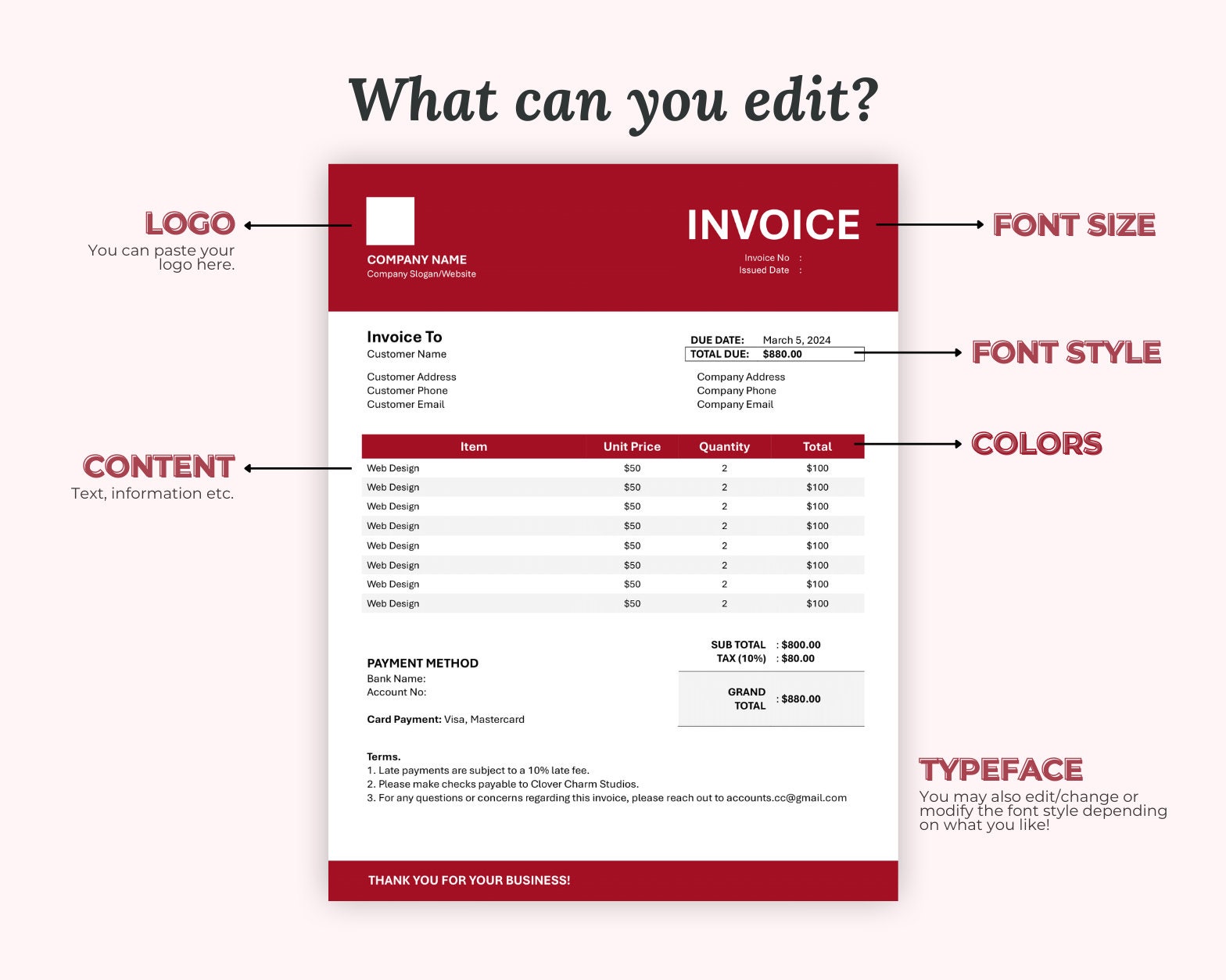 Business Bundle Template, Editable Invoice, Quotation, Purchase Order ...