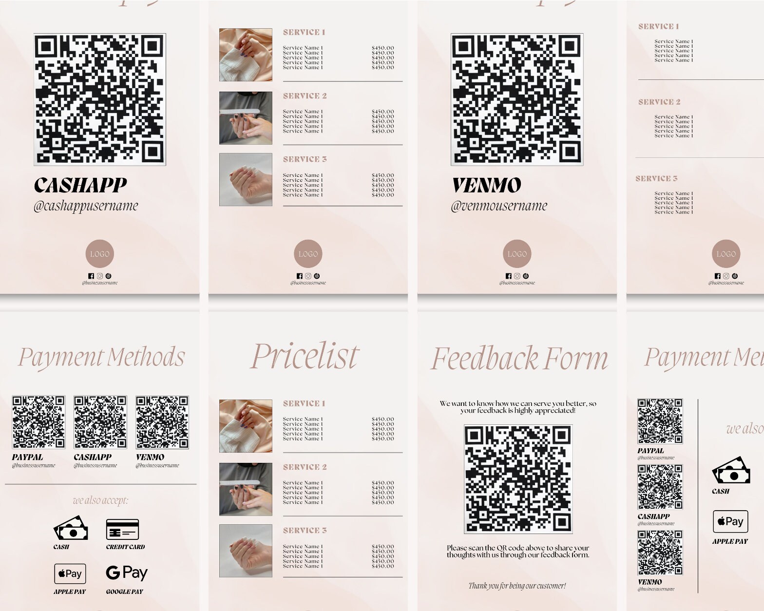 17 PAGES Price List Template, Scan to Pay, Scan QR, Business Bundle ...