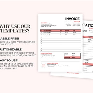 Invoice and Quotation Template Bundle, Editable Invoice and Quotation ...