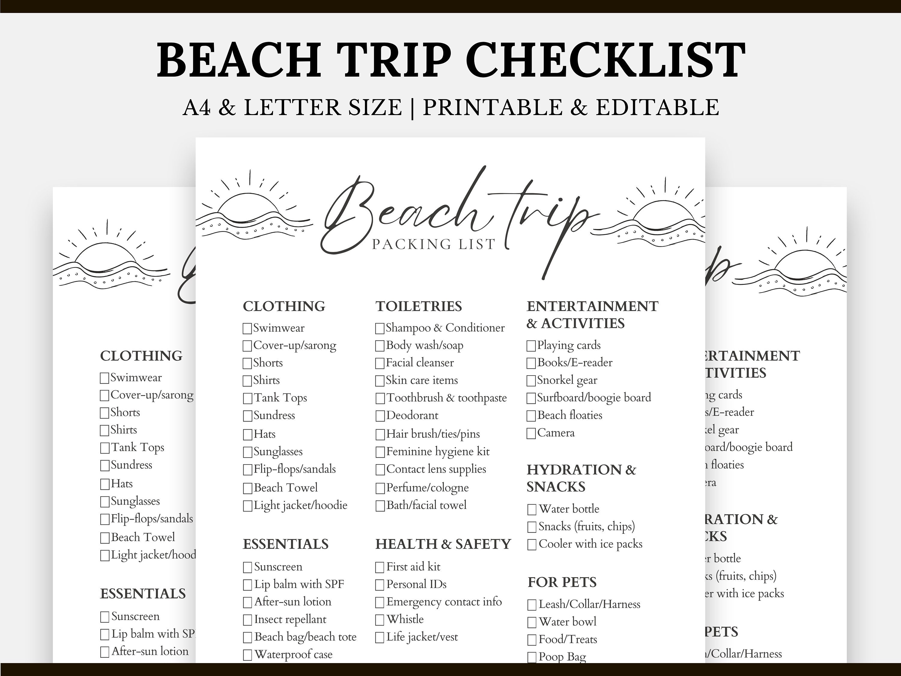 Family Beach Trip Checklist
