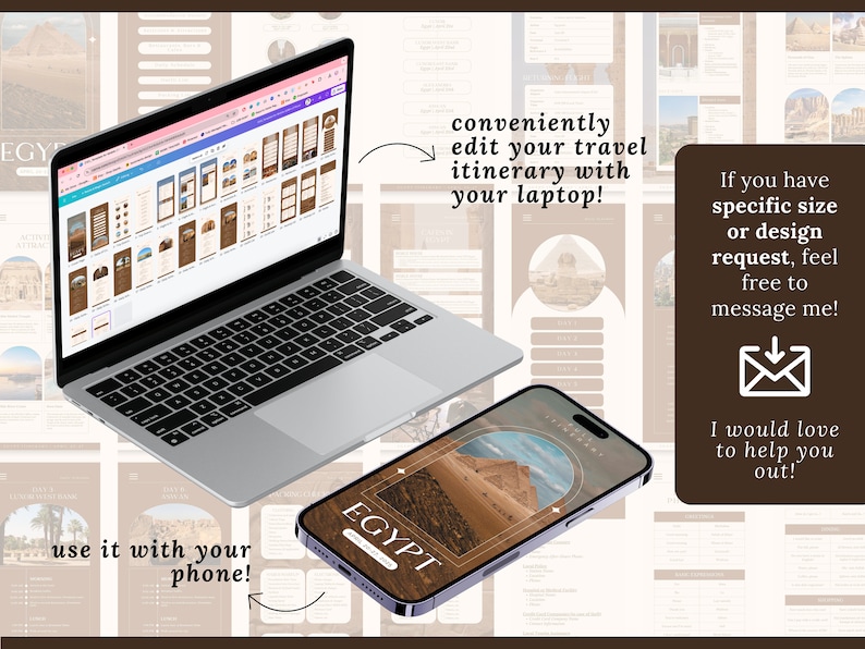 Editable Travel Itinerary Template, Instant Download, Egypt Daily ...