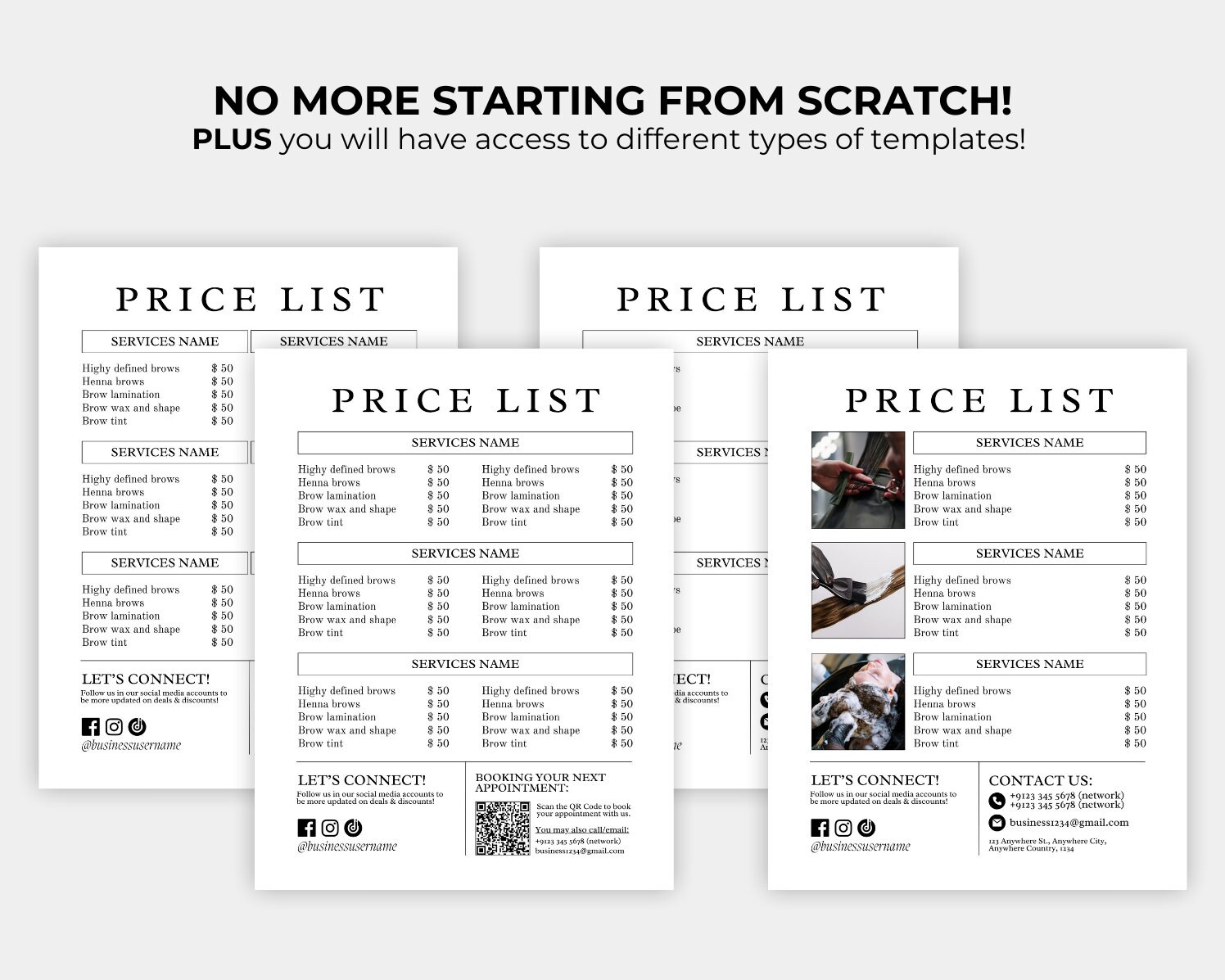 31 PAGES Price List Template, Scan to Pay, Scan QR, Business Bundle ...