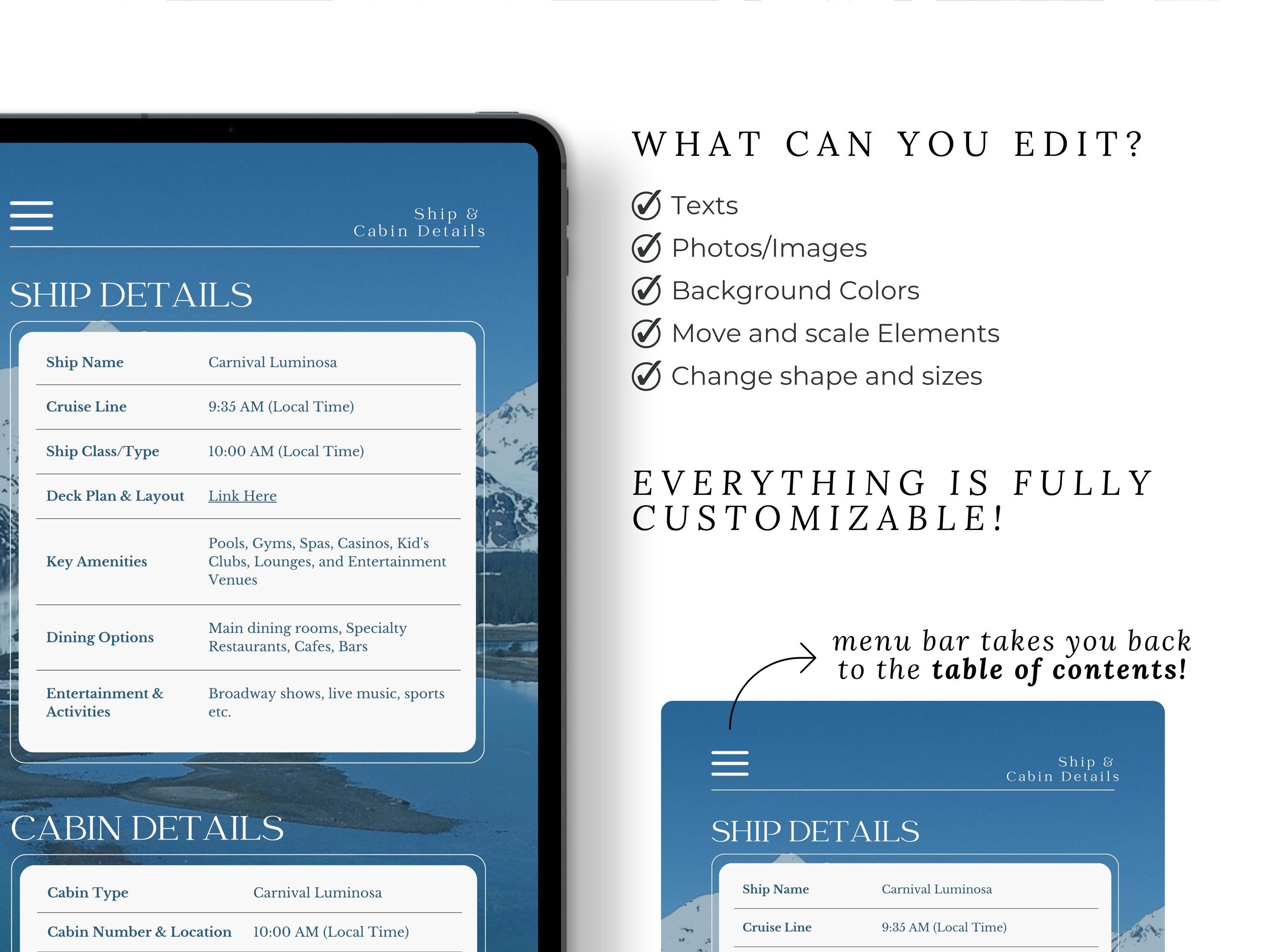 Editable Cruise Itinerary Template, Instant Download, Alaska Daily ...