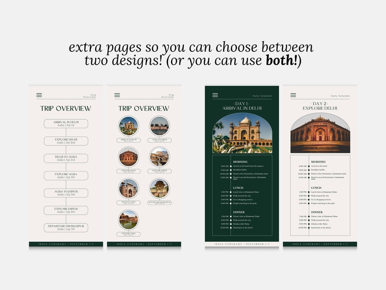 Editable Travel Itinerary Template, Instant Download, India Travel ...