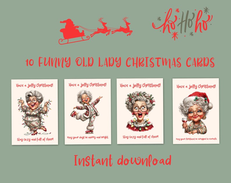 10 Funny Old Lady Christmas Cards – Hilarious Sassy Grandma Holiday ...