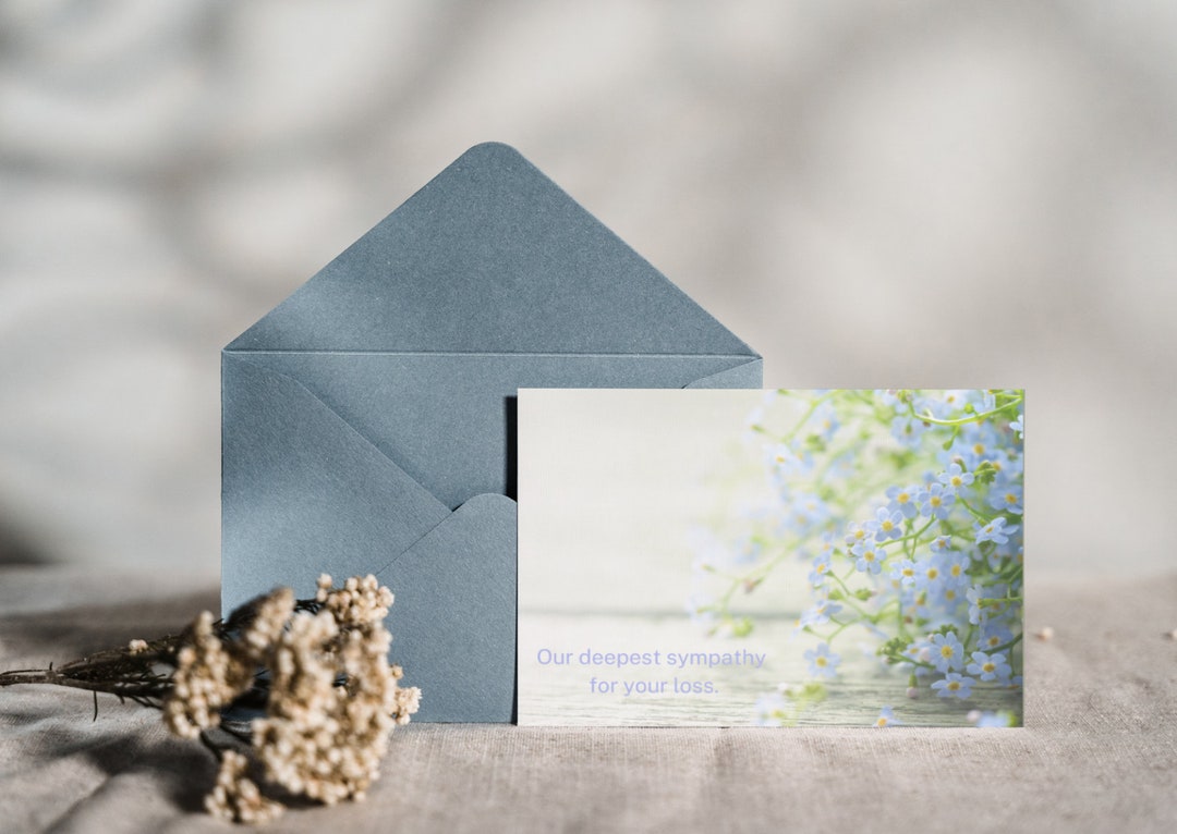 Elegant Forget-me-not Sympathy Card - Instant Download" - Etsy
