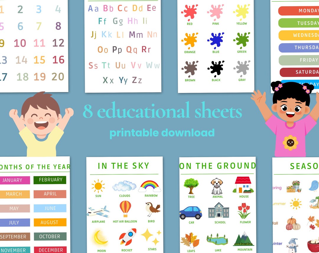 Educational Activities - Learning Letters, Numbers, Months, Days of the ...