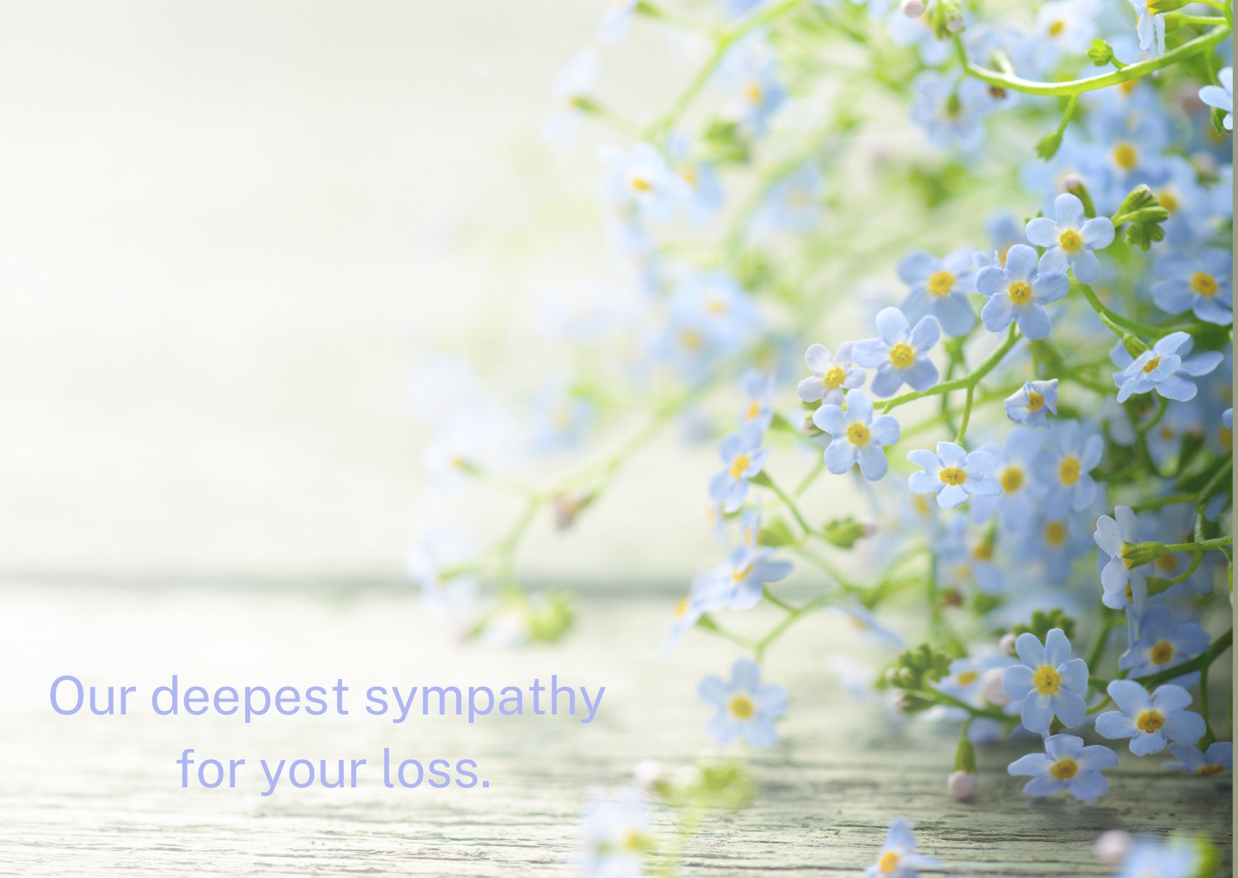 Elegant Forget-me-not Sympathy Card - Instant Download" - Etsy