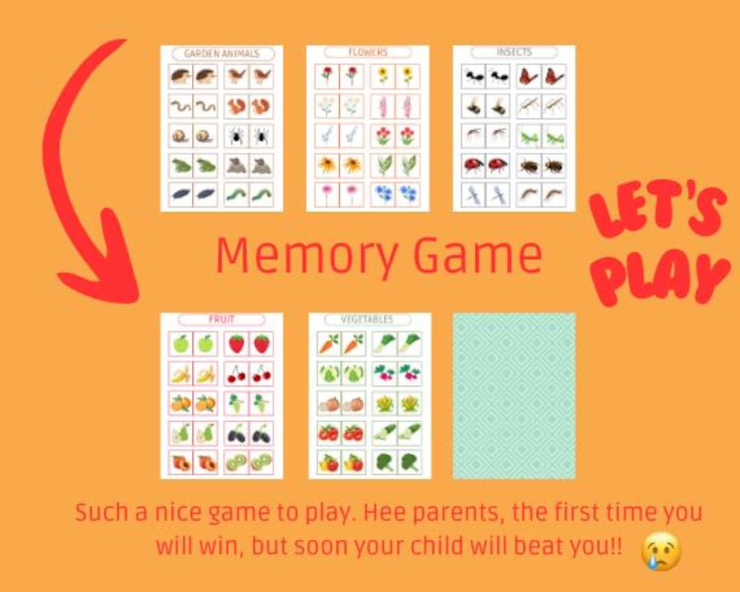 Memory Game for Kids, Matching Cards, Toddler Toys, Memory Flash Cards ...