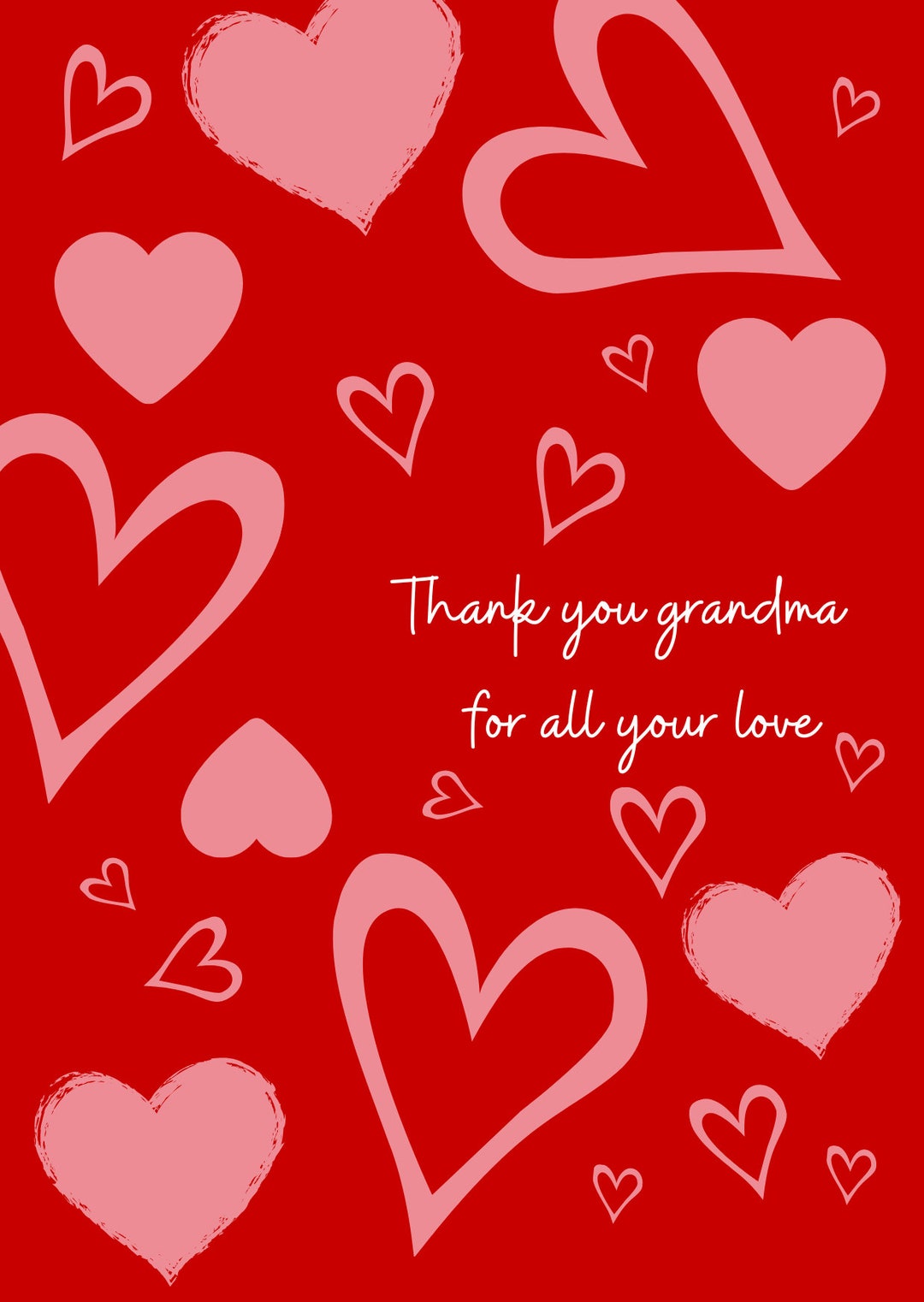 Printable Funeral Card Grandma / Red Remember Card for Grandmother ...