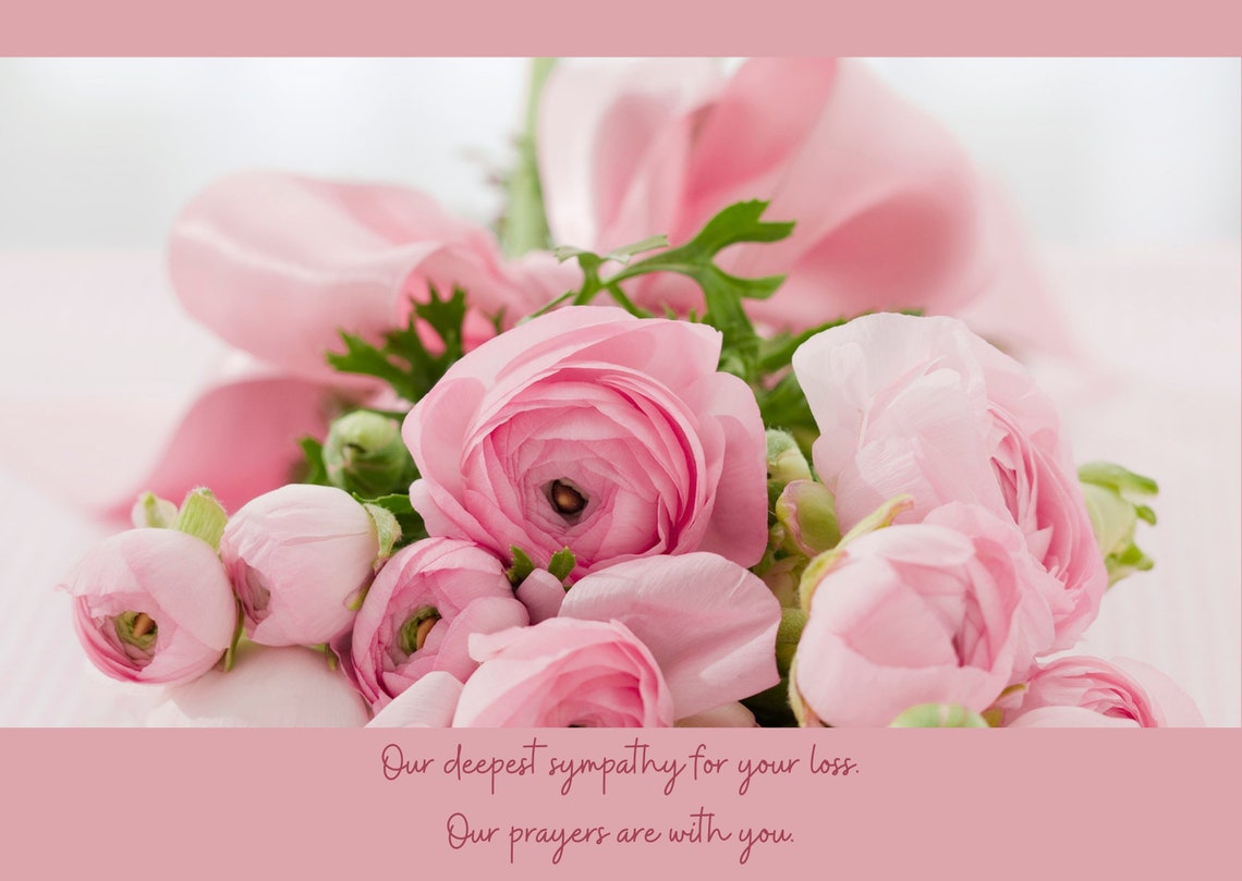 Elegant Sympathy Printable Card Our Prayers Are With You Instant ...