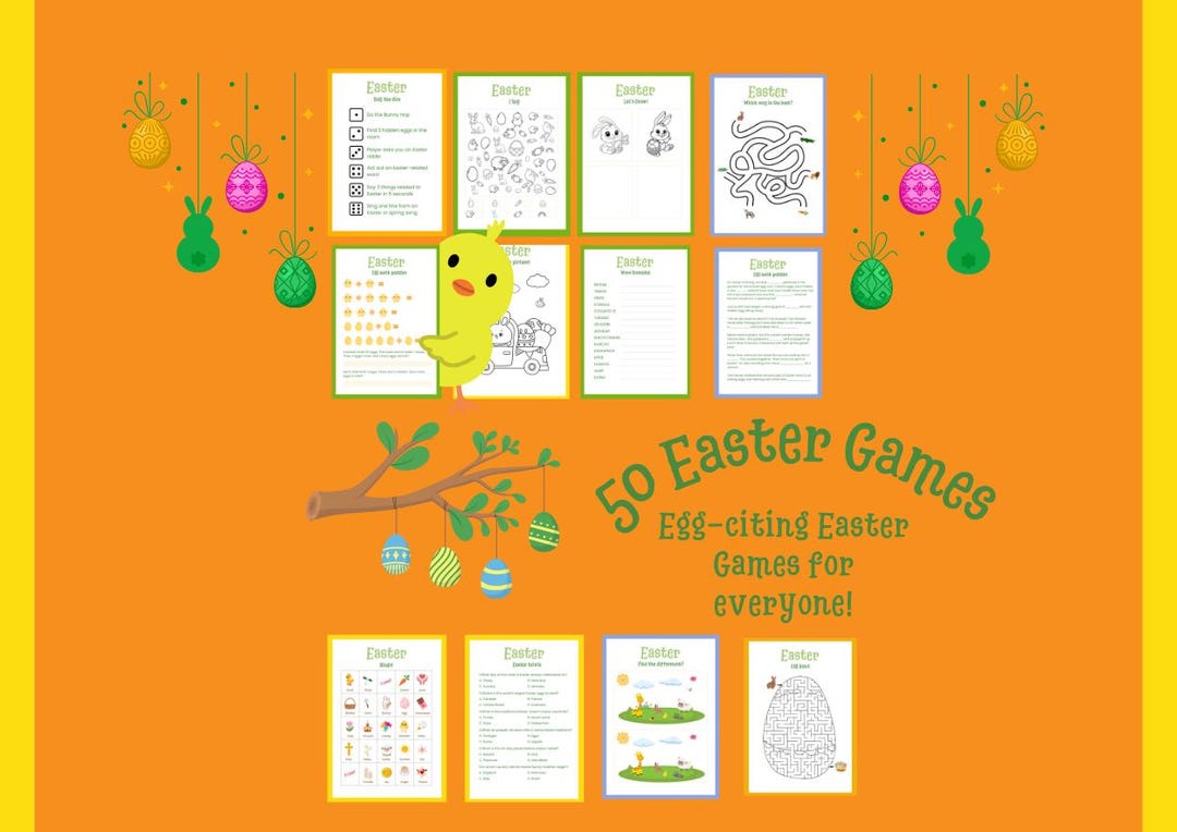 50 Easter Games Bundle, Digital Download, Easy to Print, Easter ...