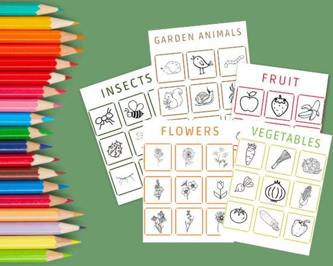 Nature's Bounty Fun Pack: Digital Coloring Sheets of Flowers, Veggies ...