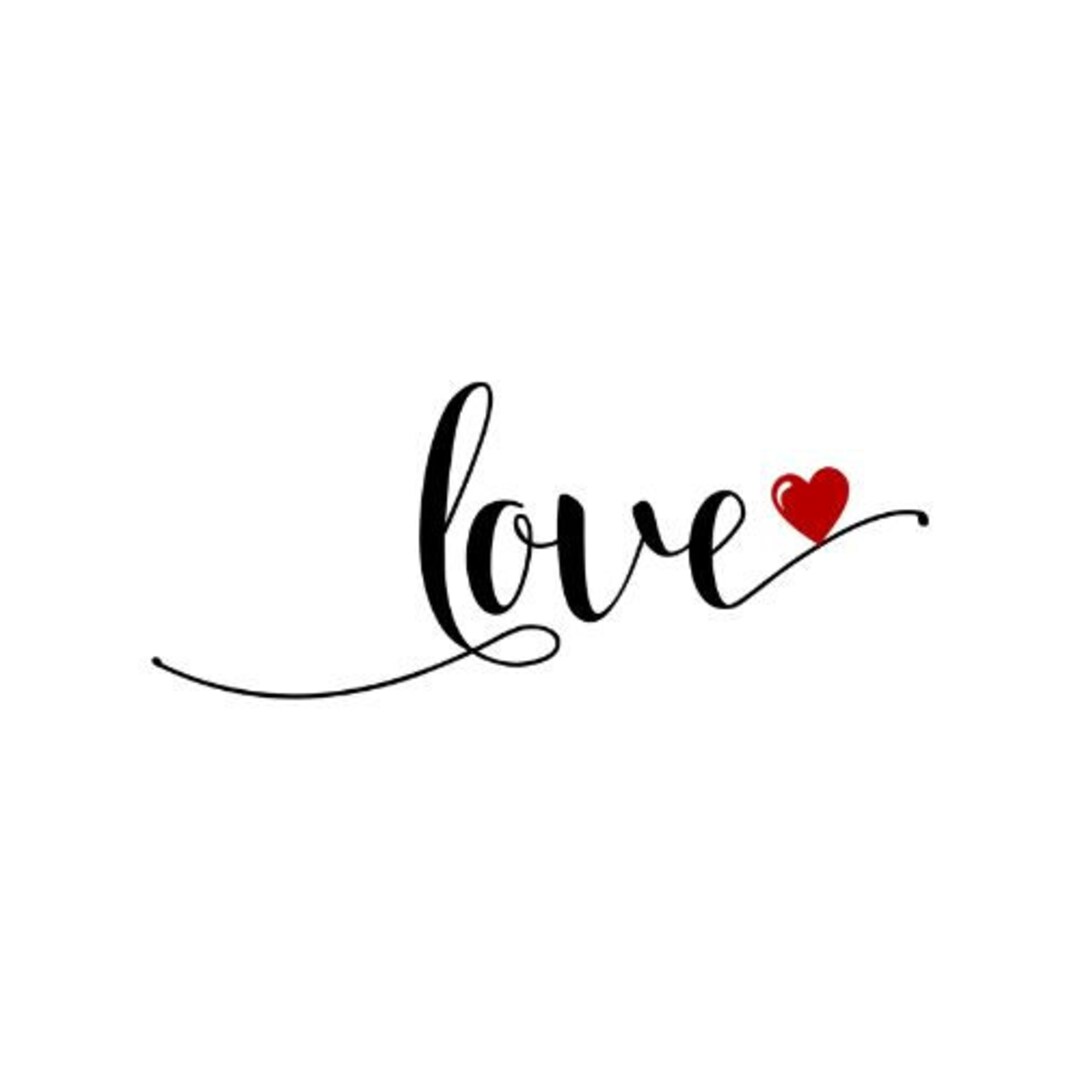 Love Script With Heart Svg Cutting File for Cricut Love Word ...