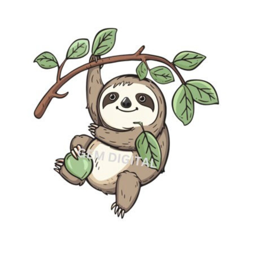 Cute Sloth Svg,cute Sloth Dxf,sleeping Hanging Sloth,cut File,sloth ...