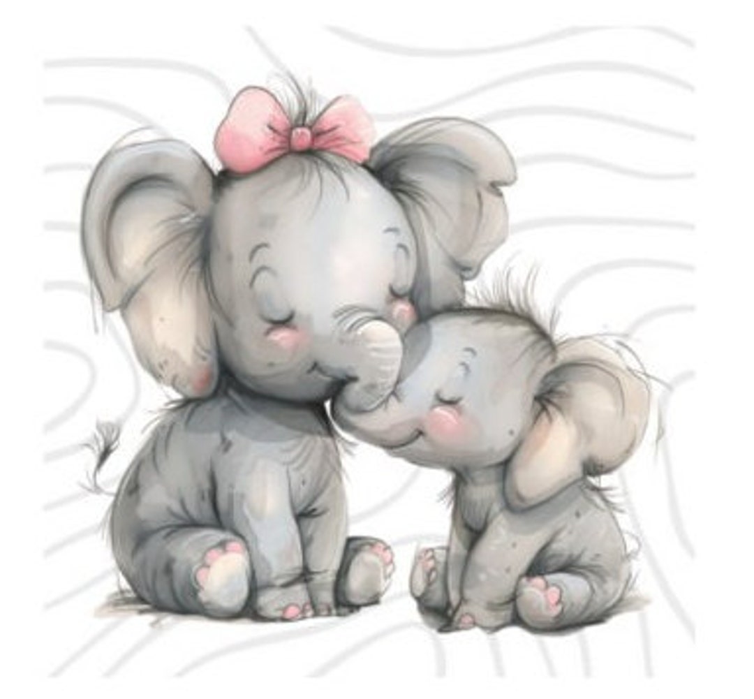 Mama Elephant and Baby Elephant Svg. Elephant Family SVG. Cricut Cut ...