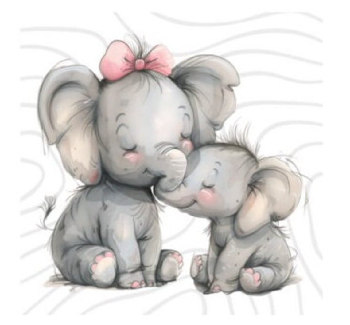 Mama Elephant and Baby Elephant Svg. Elephant Family SVG. Cricut Cut ...