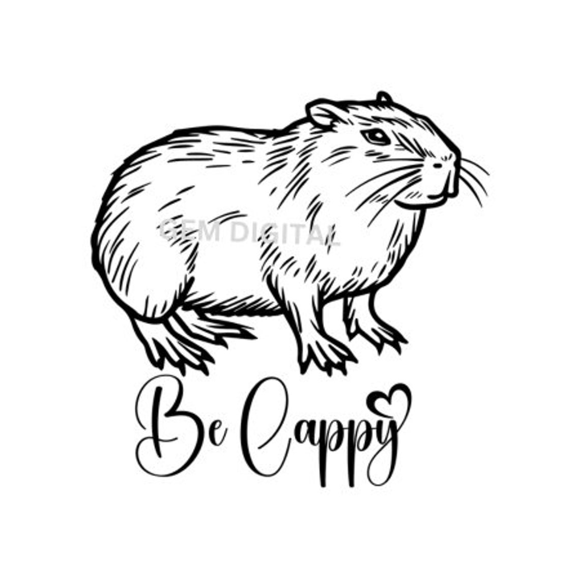 Cute Capybara Svg, Capybara Png, Be Cappy Cricut Cut File, Cute ...