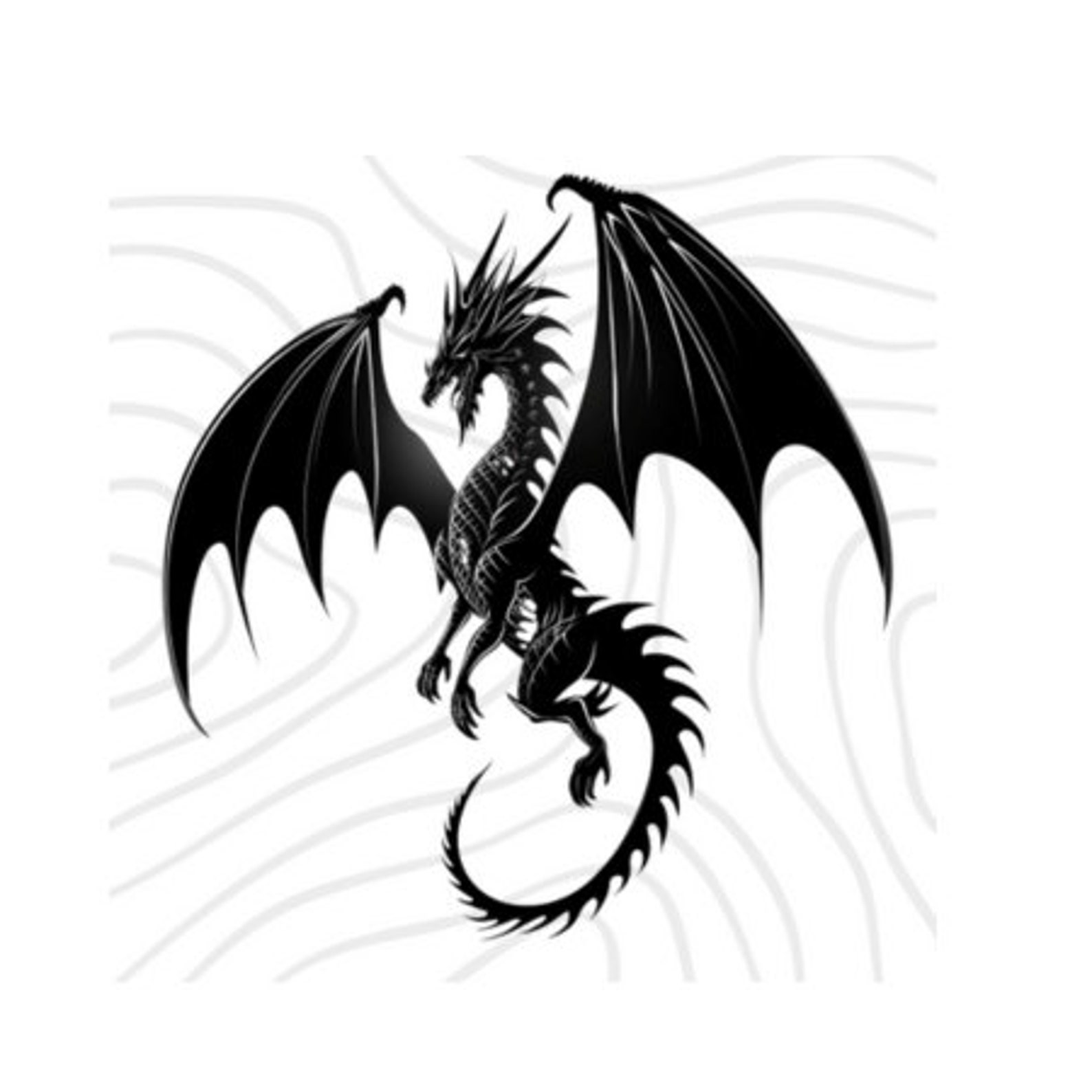 Dragon SVG Cut File, Dragon SVG, Dragon Clipart, Dragon Silhoutte ...