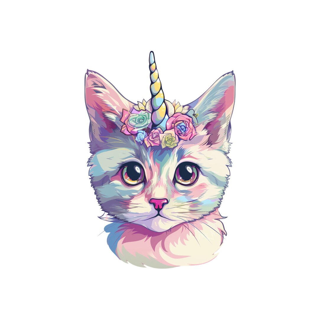 Cute Unicorn Cat SVG DXF Files for Cricut or Silhouette Caticorn ...