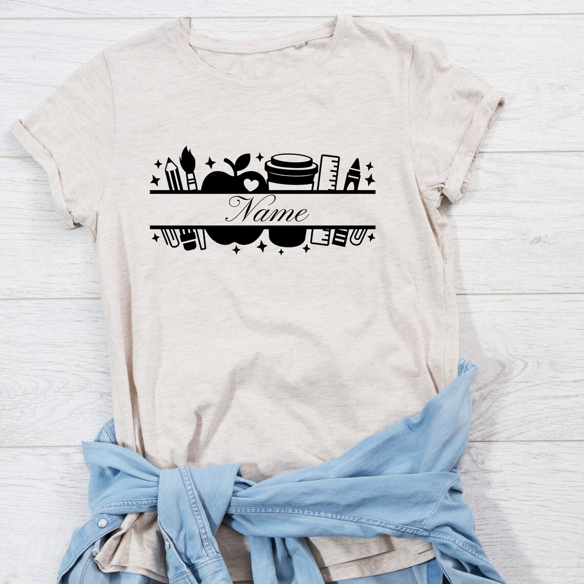 Teacher Split Name Monogram Svg Png, Teacher Name SVG, Teacher SVG ...